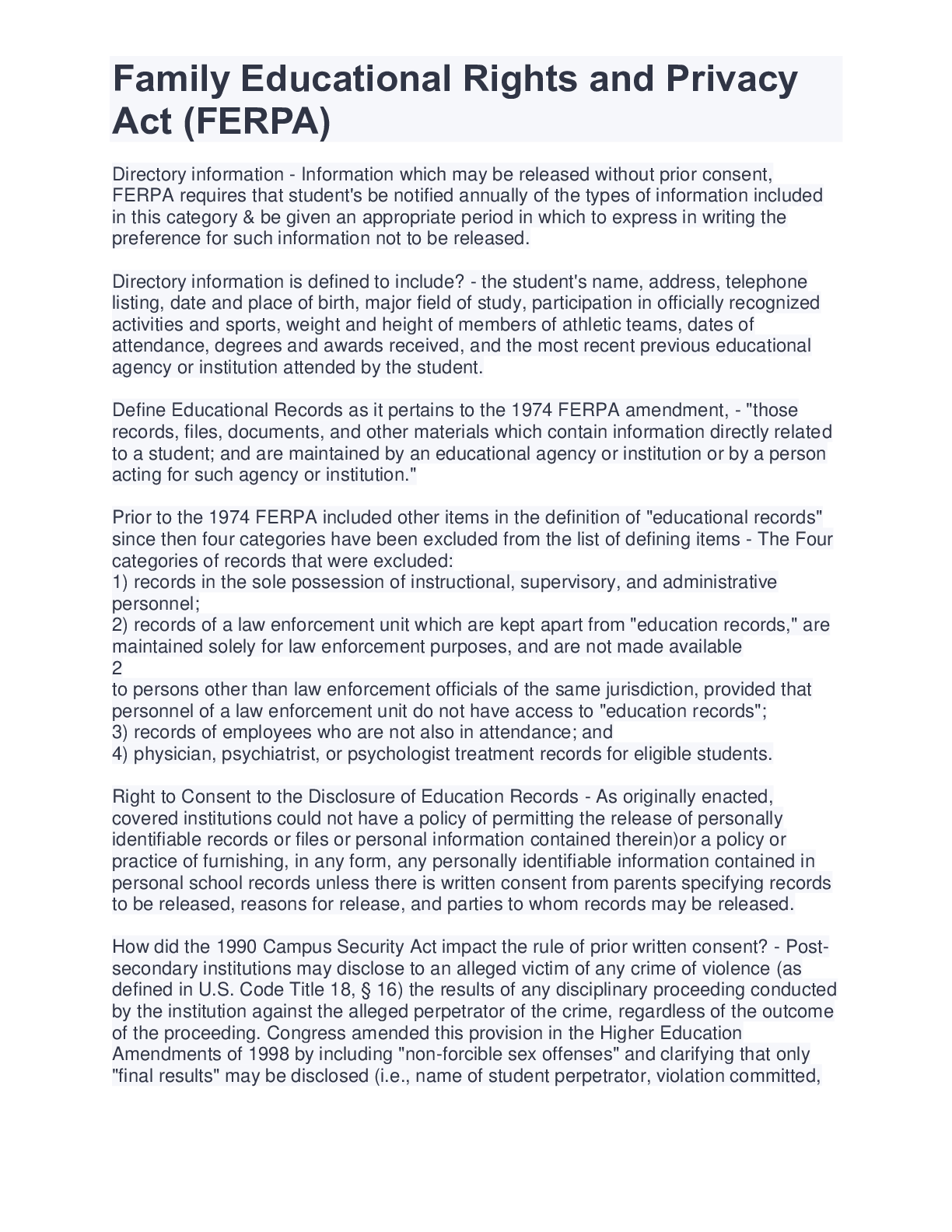 Family Educational Rights and Privacy Act (FERPA) - Scholarfriends